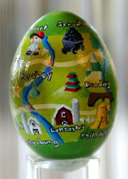 Painted and Decorated Egg Representing Pennsylvania